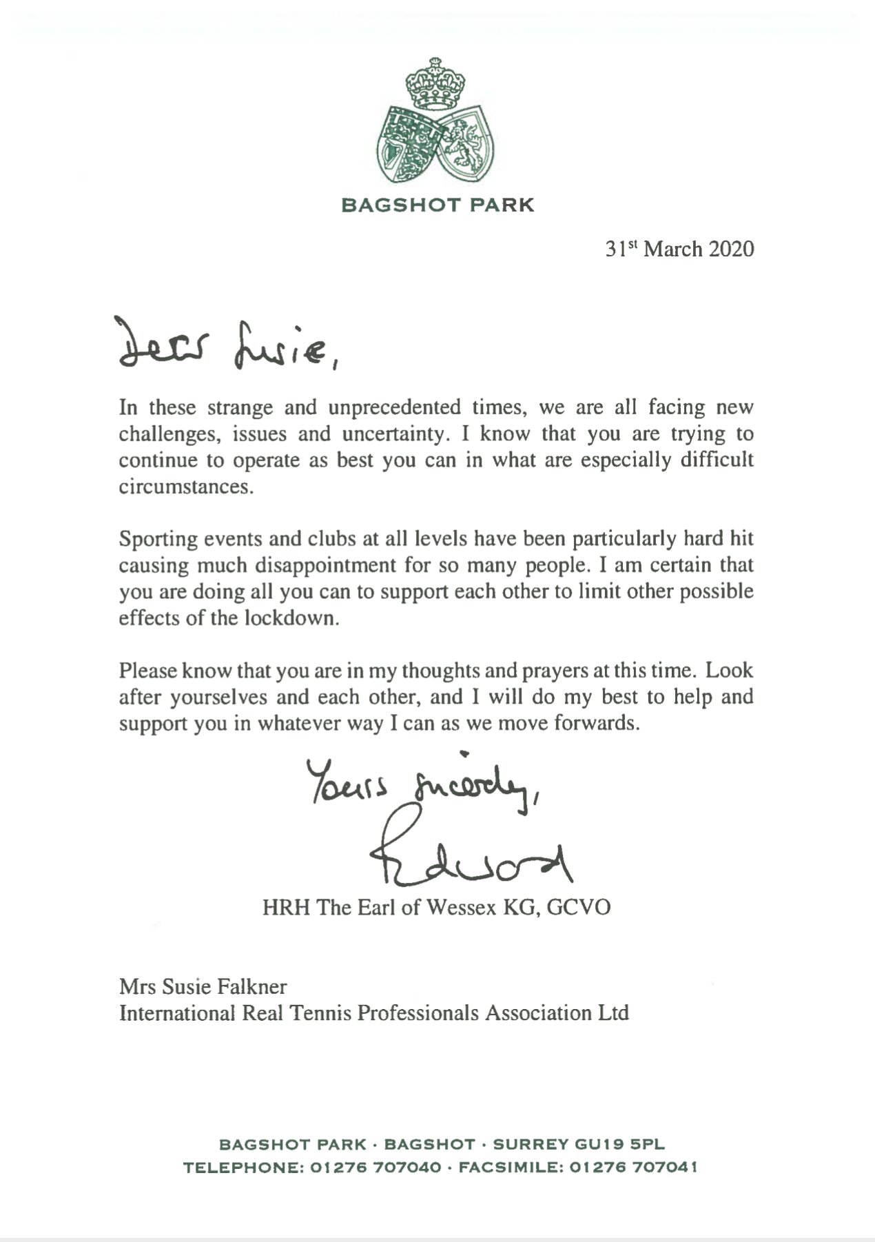 A Message From Our Patron - IRTPA